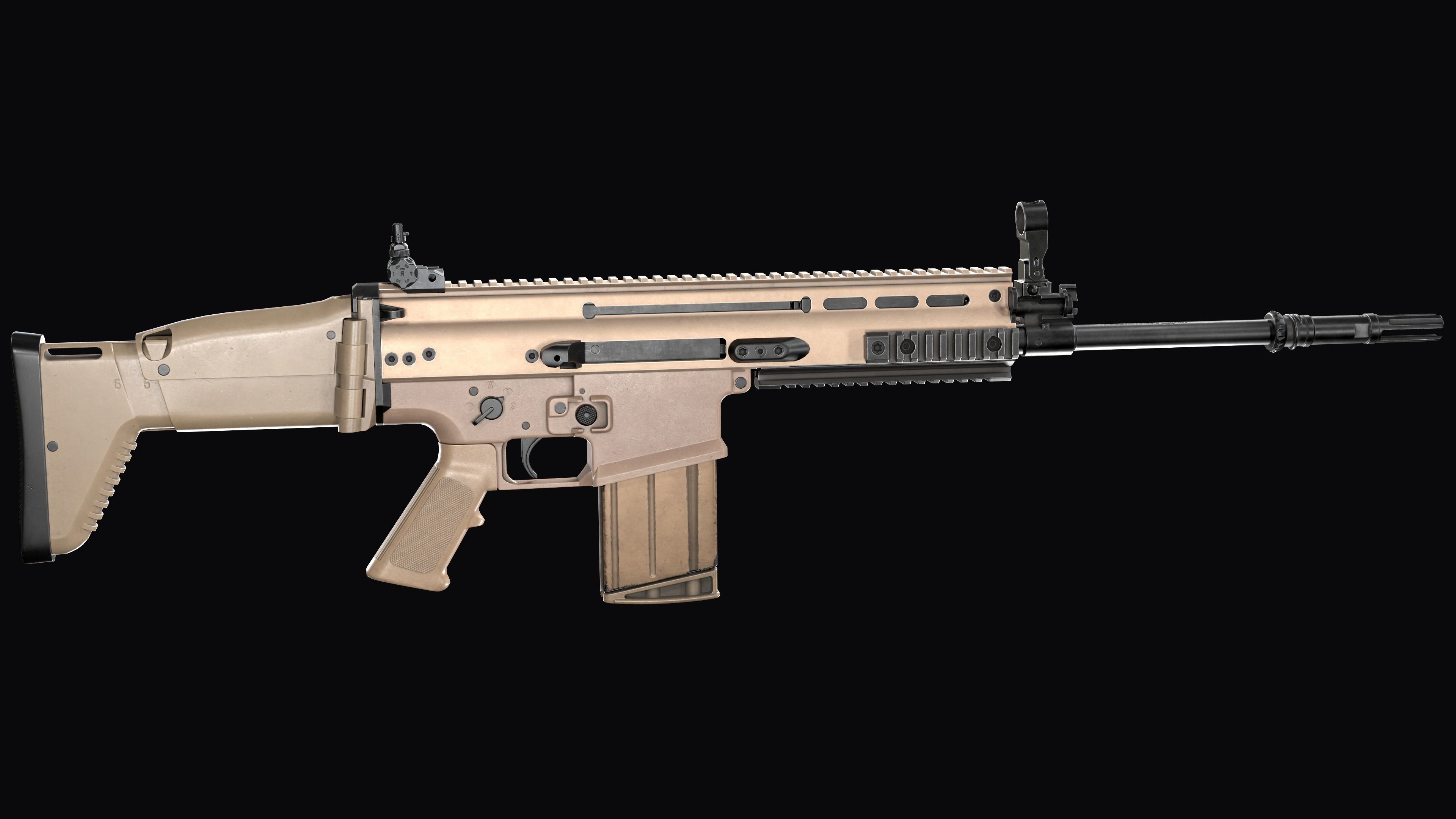 3D model Tactical modular assault rifle FN SCAR-H mk 17 VR / AR / low ...