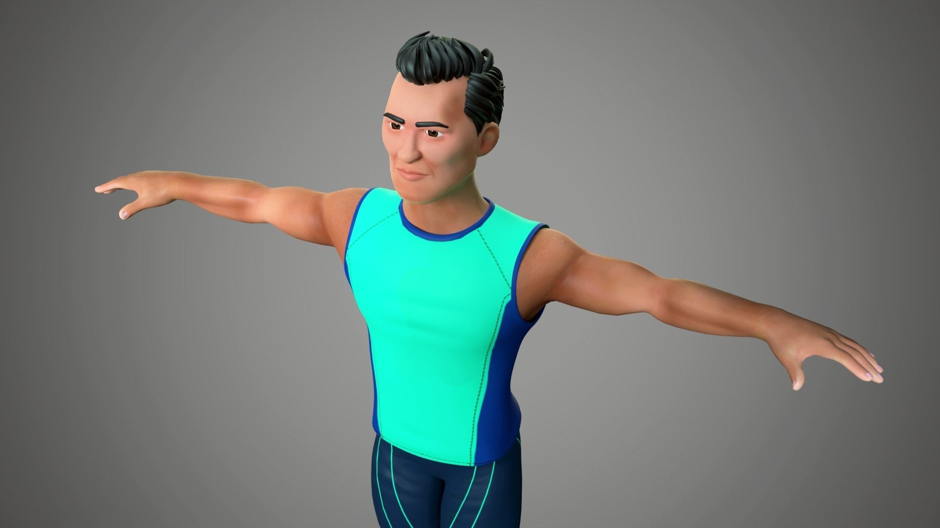 Athlete Rigged Male Model 3D model rigged | CGTrader