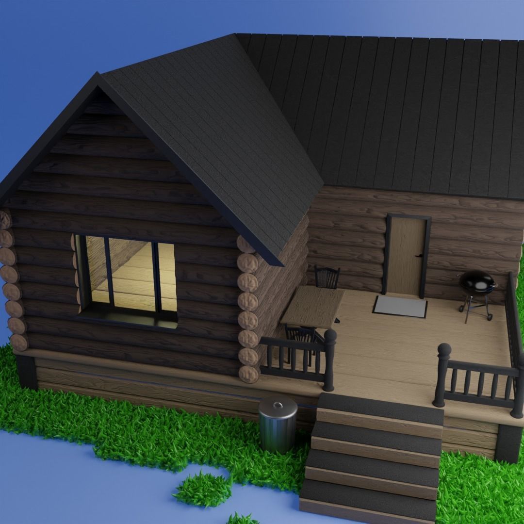 3D model The Wood Cabin 3d model VR / AR / low-poly | CGTrader