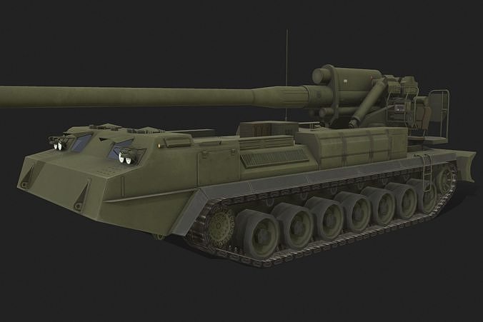 3D model Tank 2s7 Pion VR / AR / low-poly | CGTrader