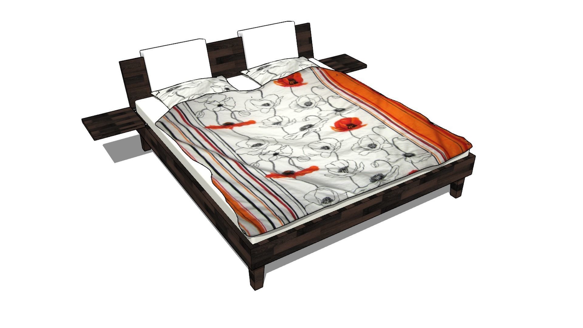 King size bed in real life 3D model | CGTrader