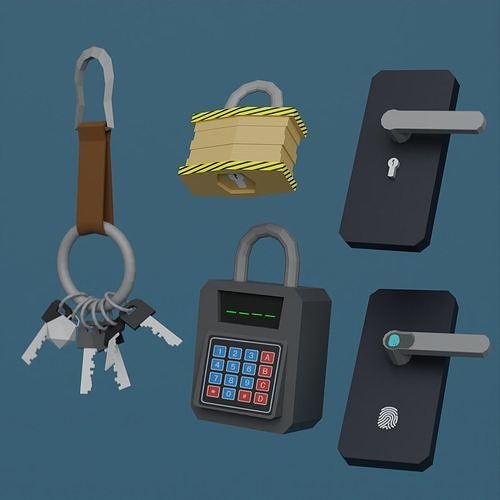 3D model LowPoly Lock Pack VR / AR / low-poly | CGTrader