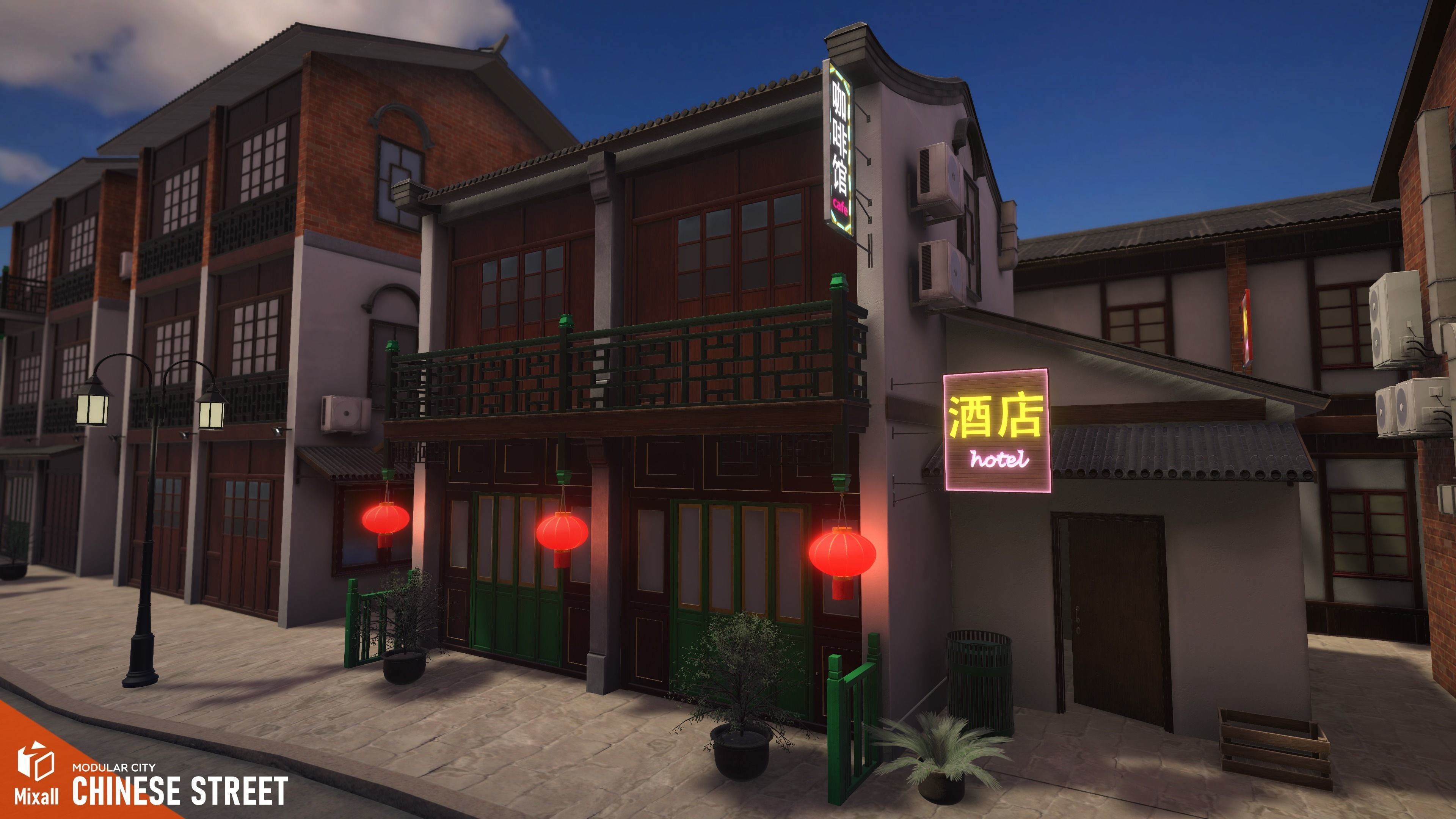 3D model Chinese street - modular city VR / AR / low-poly | CGTrader