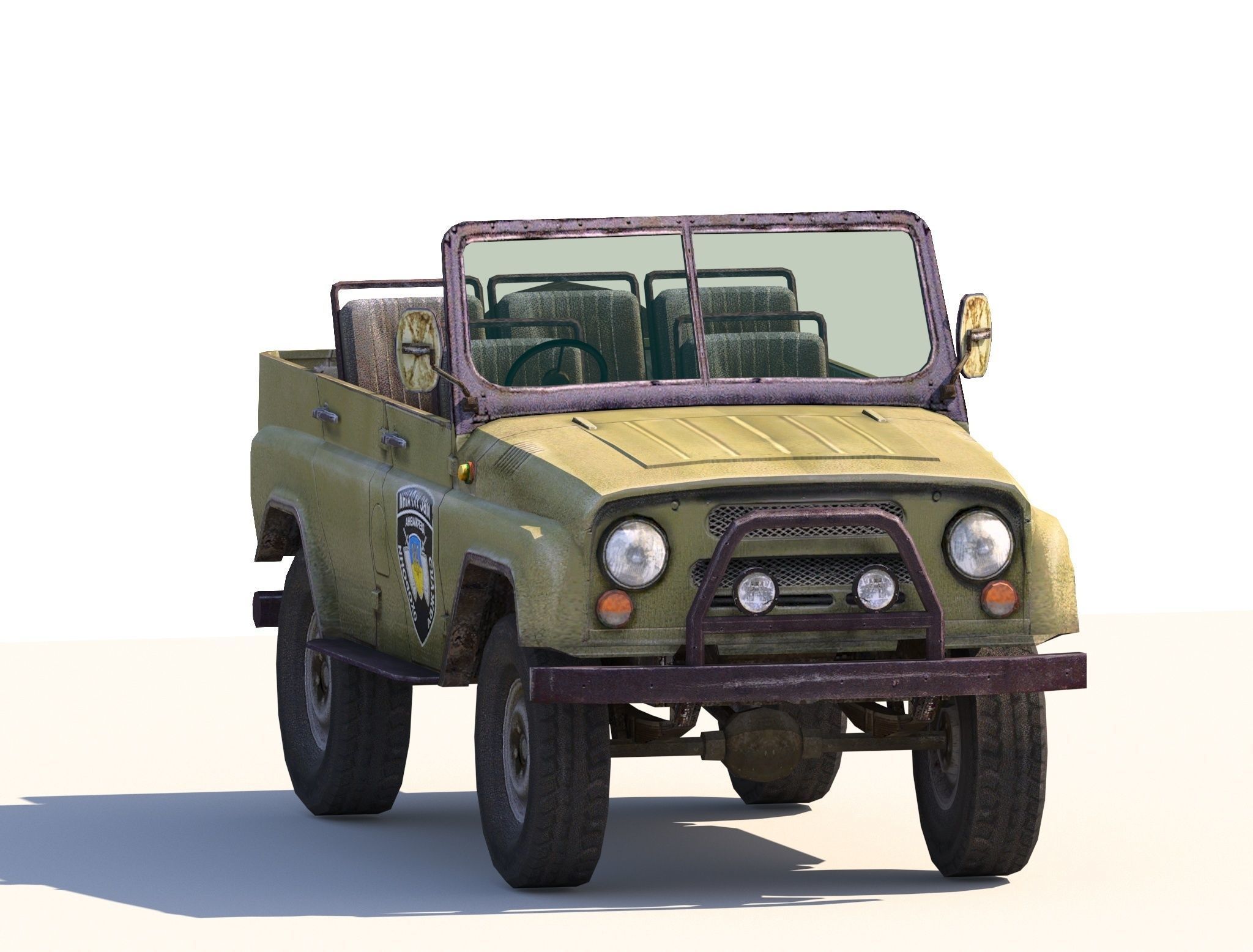 3D model Uaz Russian Army Vehicle Lowpoly VR / AR / low-poly | CGTrader