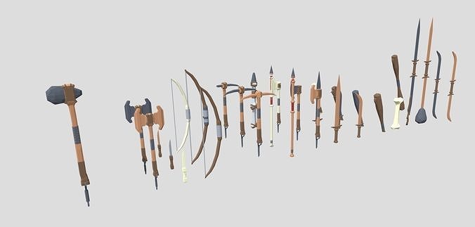3D model Low Poly Survival Tools Pack VR / AR / low-poly | CGTrader