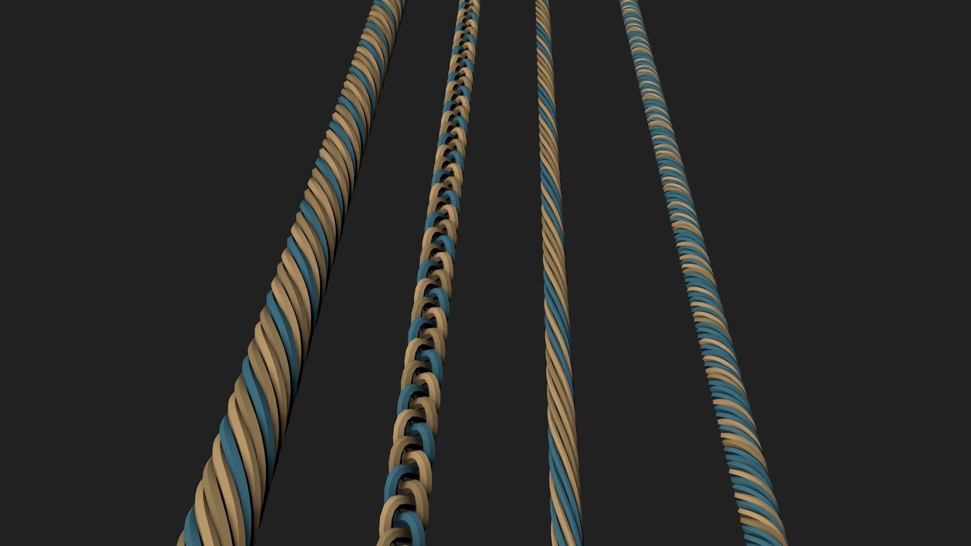 Four pieces of rope 3D model | CGTrader