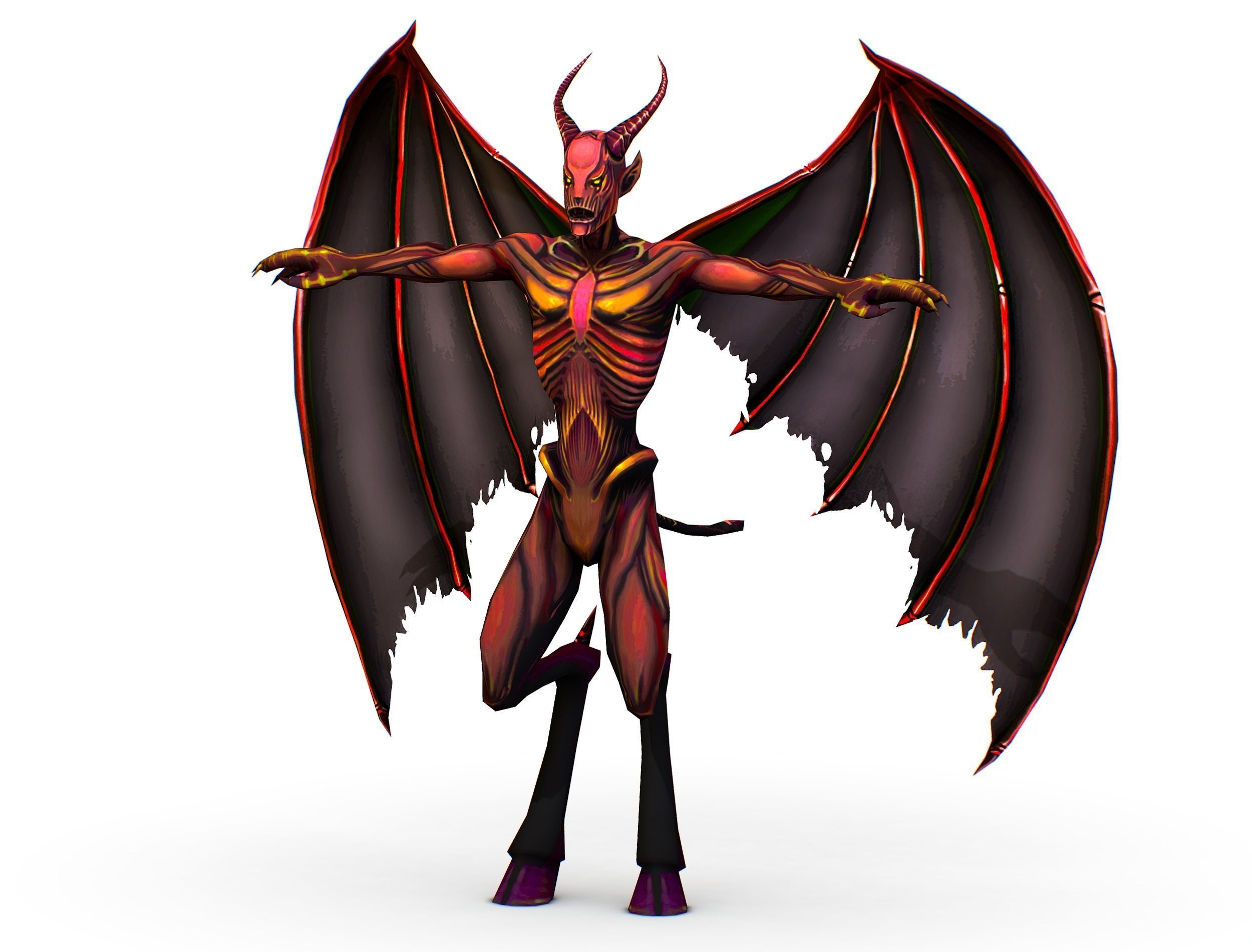 3D model Low Poly Darck Red Demon Vampire Monster VR / AR / low-poly ...