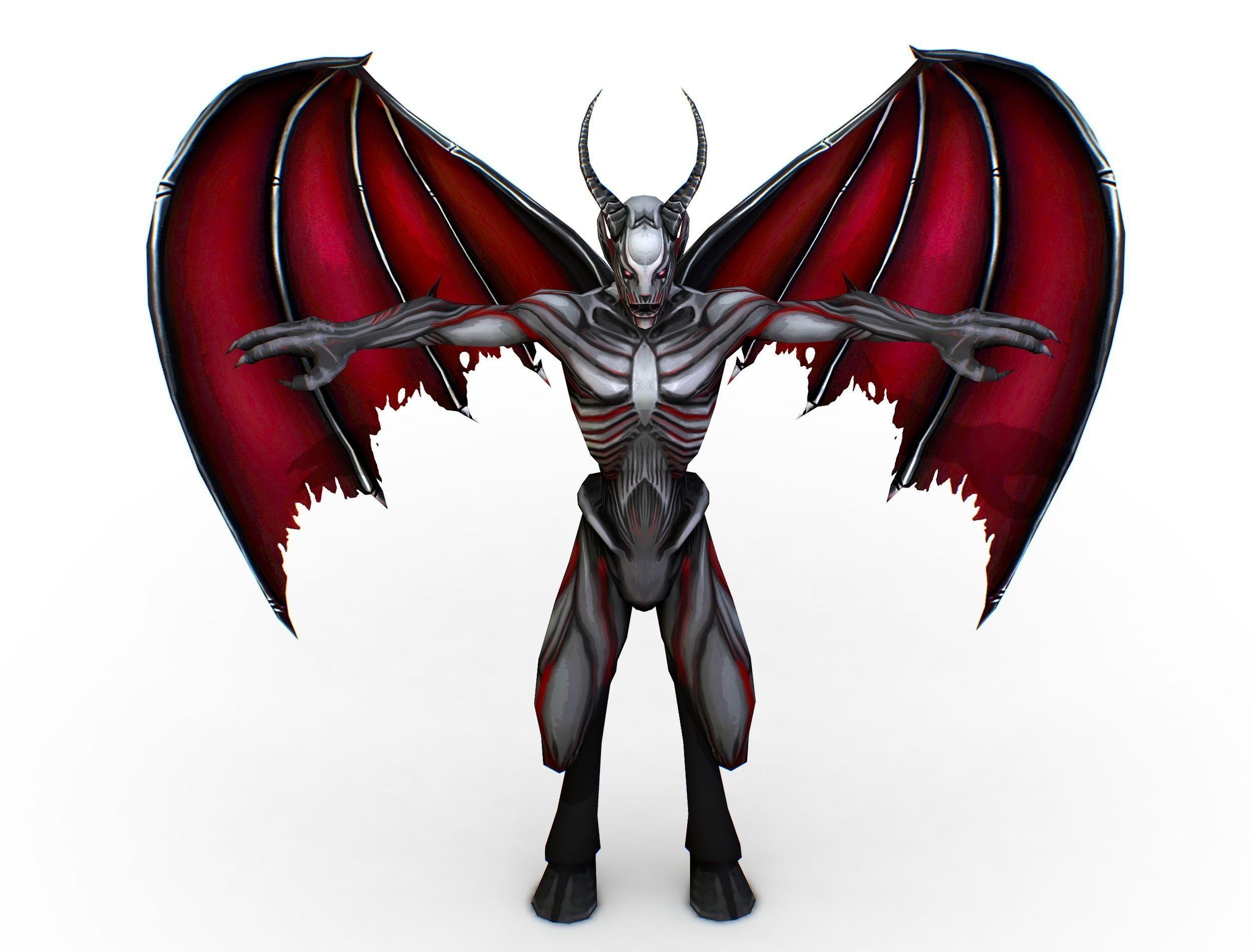 3D model Low Poly Darck Grey Demon Vampire Monster VR / AR / low-poly ...