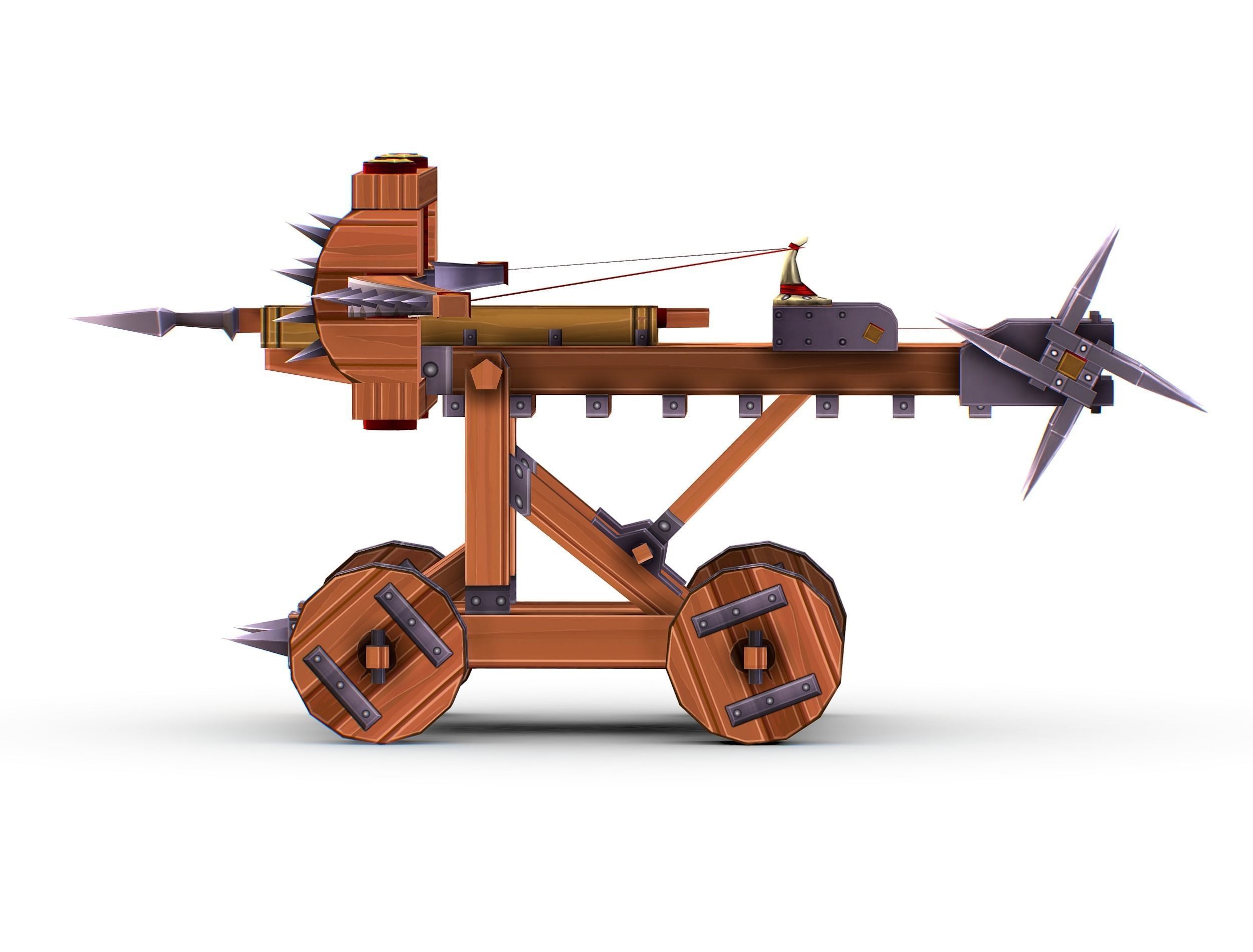 3D model Handpaint Cartoon Medieval Ballista Siege Weapon VR / AR / low ...