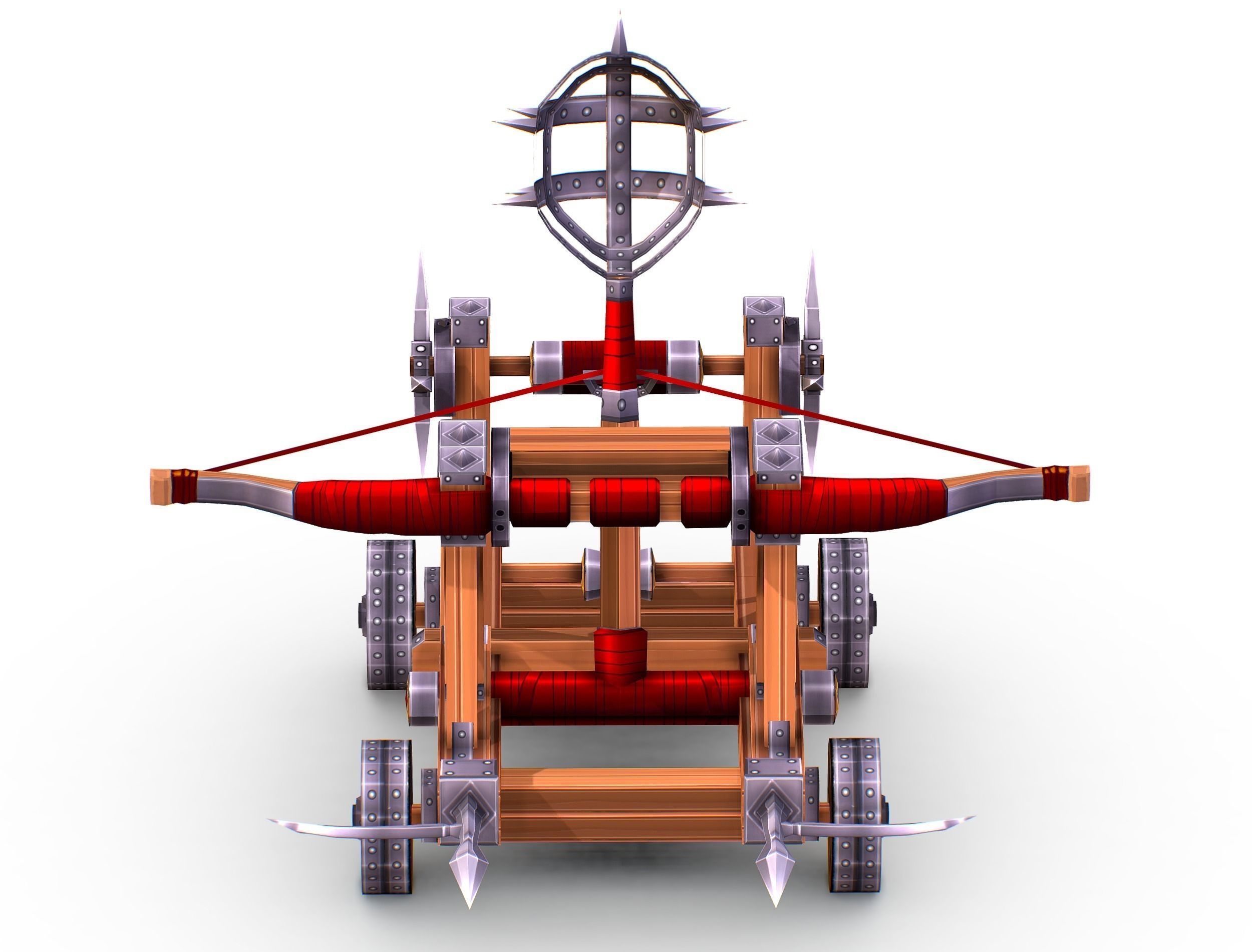 3D model Handpaint Cartoon Medieval Catapult Siege Weapon VR / AR / low ...