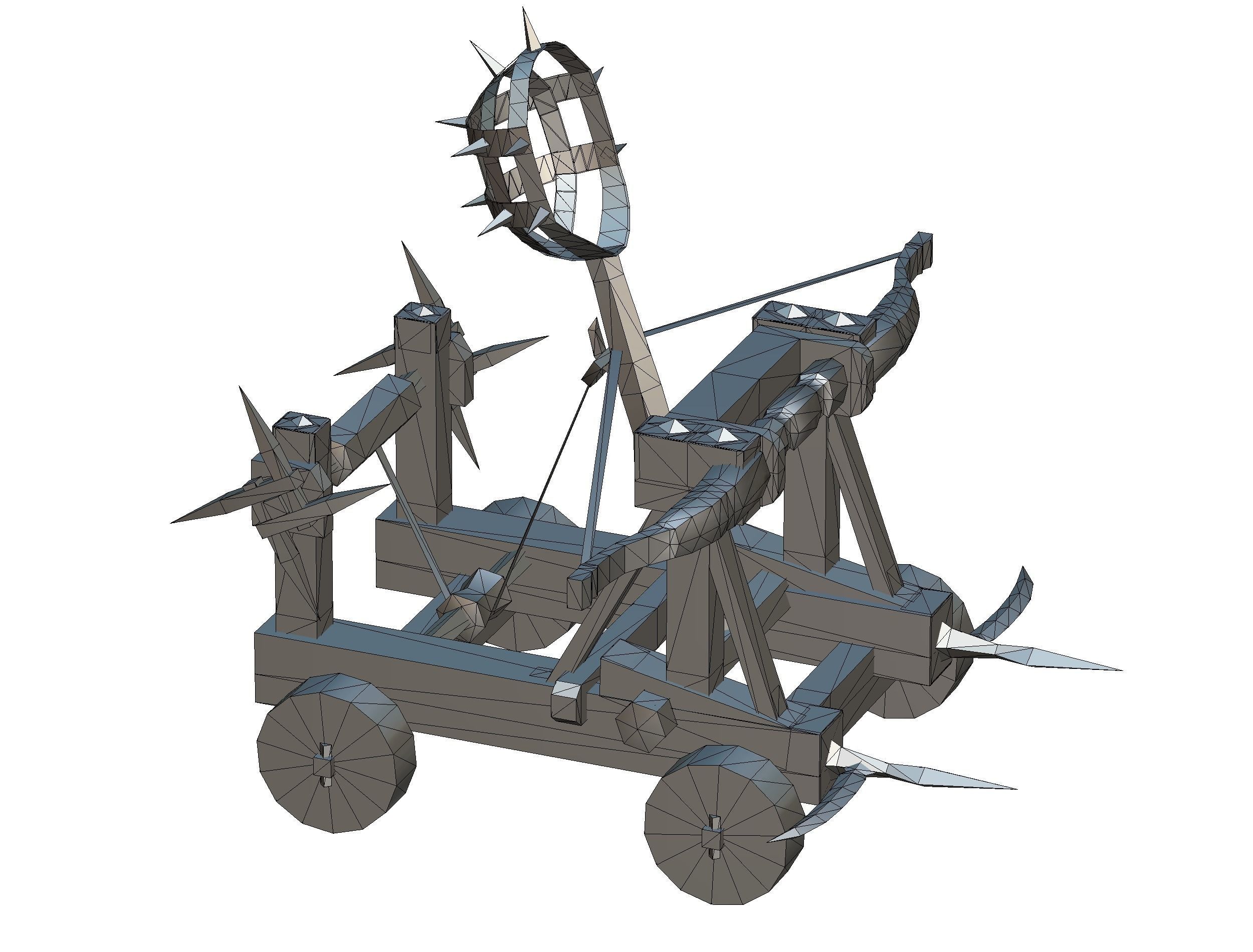 3D model Handpaint Cartoon Medieval Catapult Siege Weapon VR / AR / low-poly | CGTrader