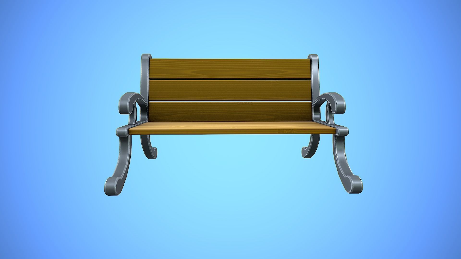 3D model STREET BENCH CARTOON STYLIZED VR / AR / low-poly | CGTrader