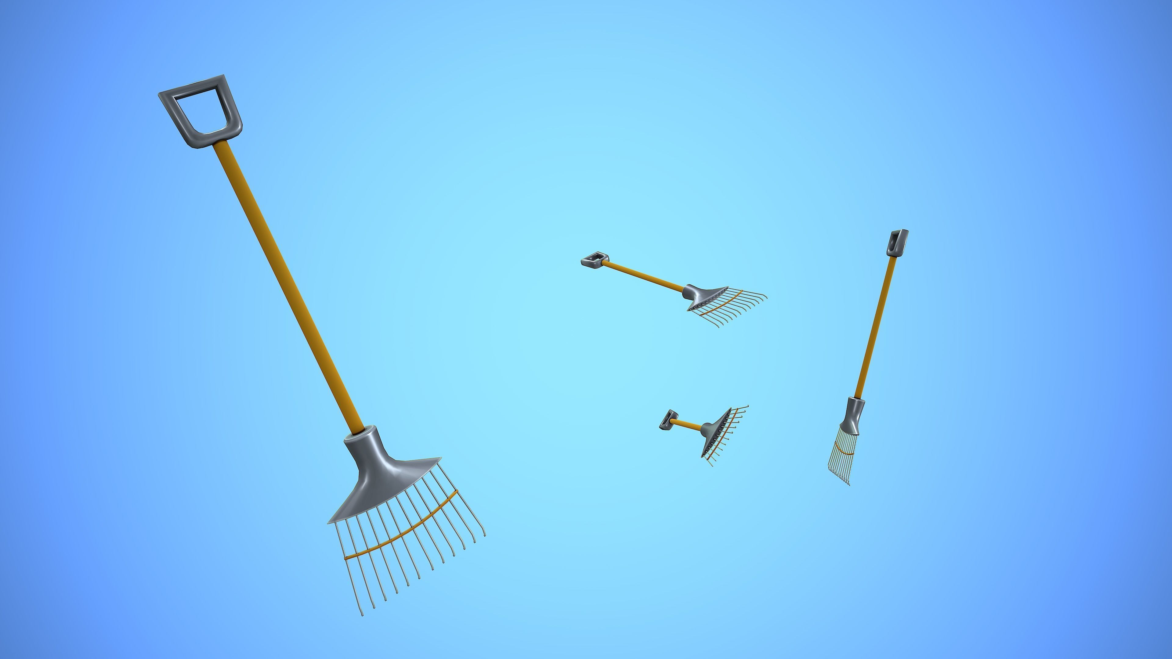 3D model RAKE CARTOON STYLIZED VR / AR / low-poly | CGTrader