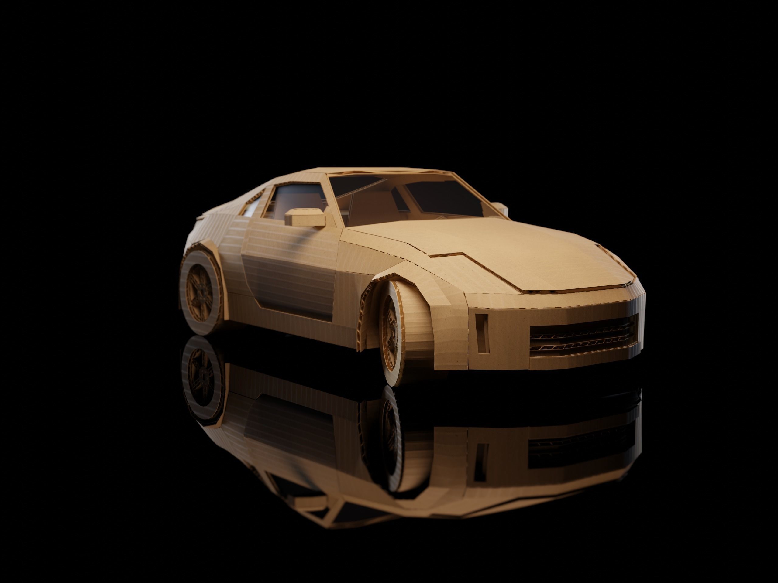 NISSAN FAIRLADY Z 350Z 2002 cardboard car 3D model | CGTrader