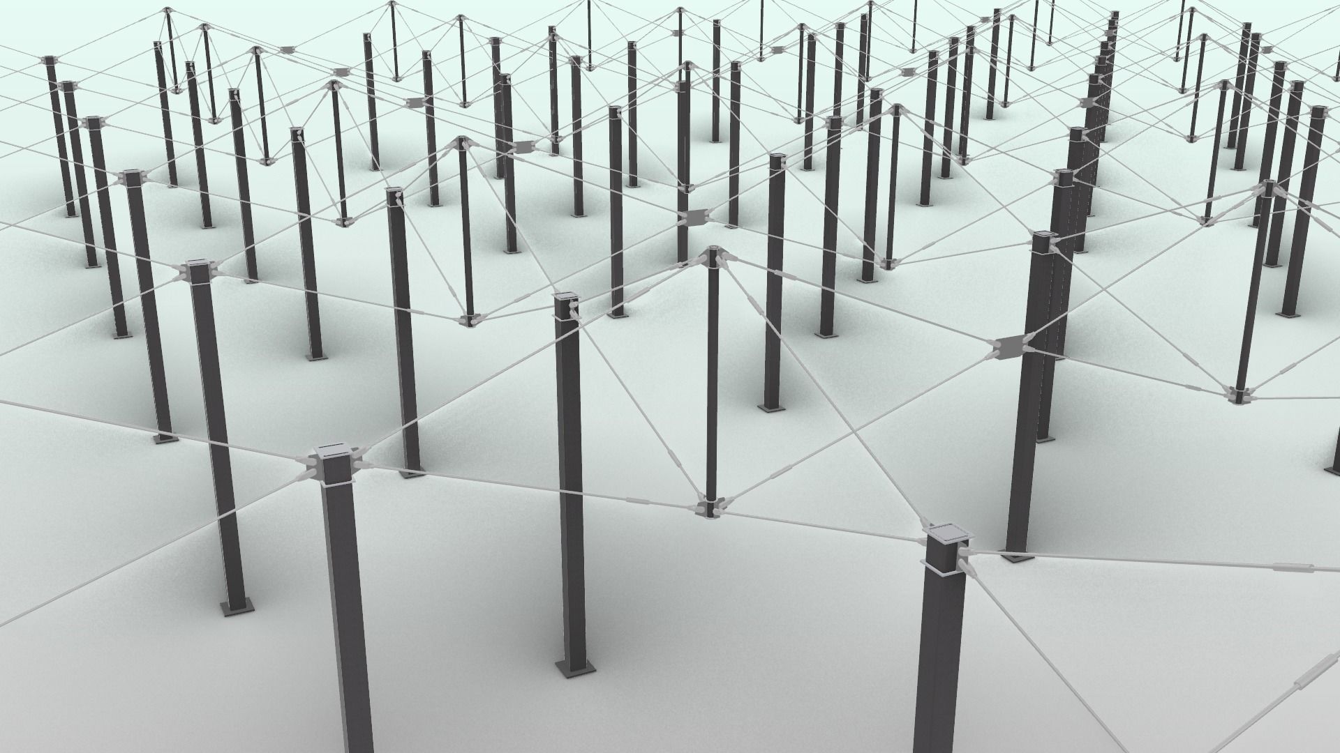 steel tension structure model 3D model | CGTrader