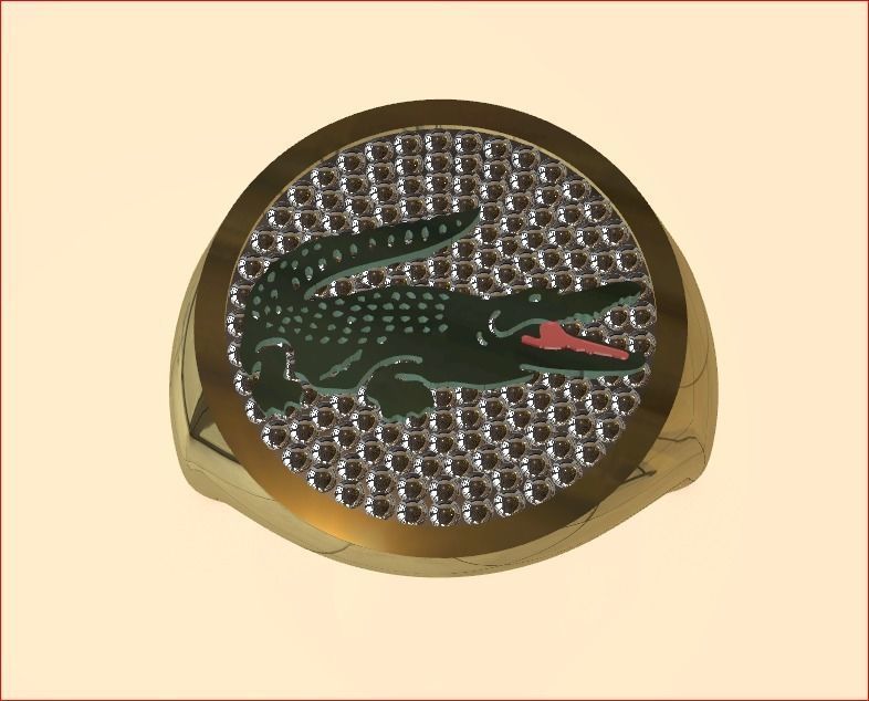 lacoste signet ring 3D model 3D printable | CGTrader