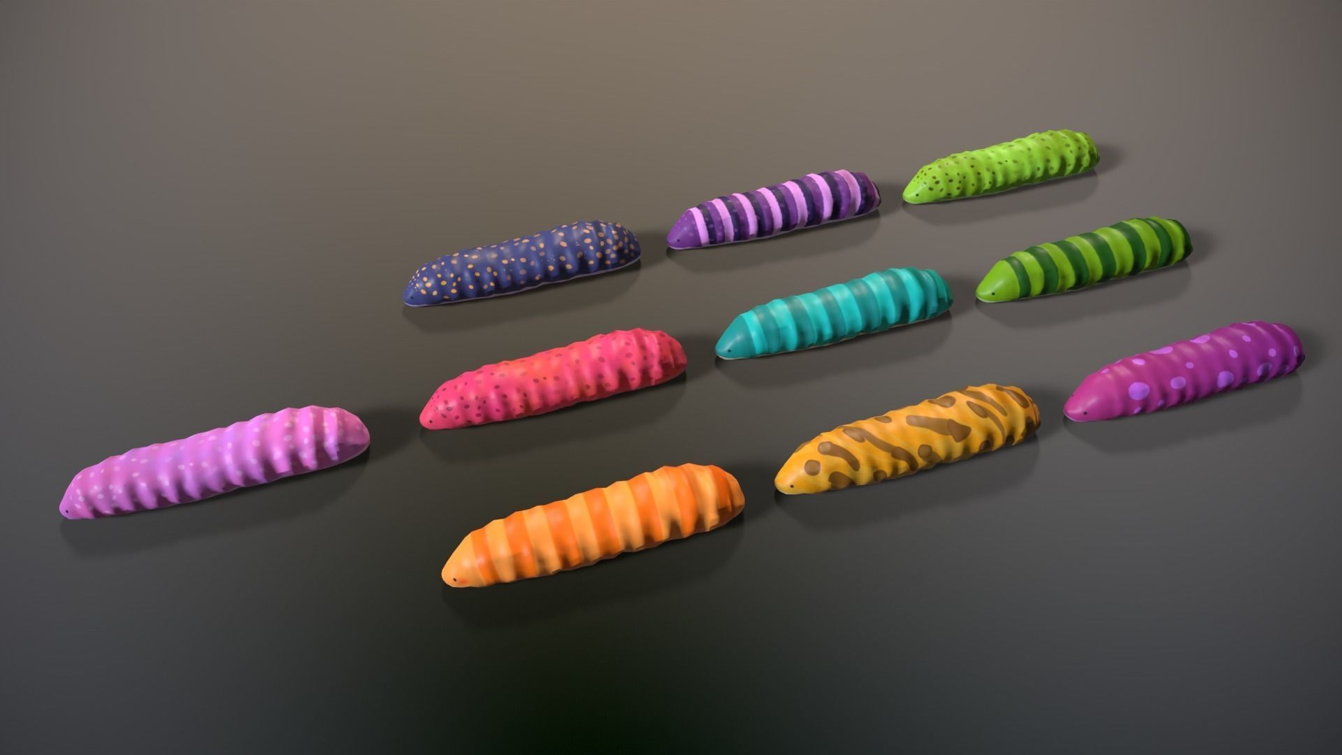 3D model Small worms 3d animated VR / AR / low-poly | CGTrader
