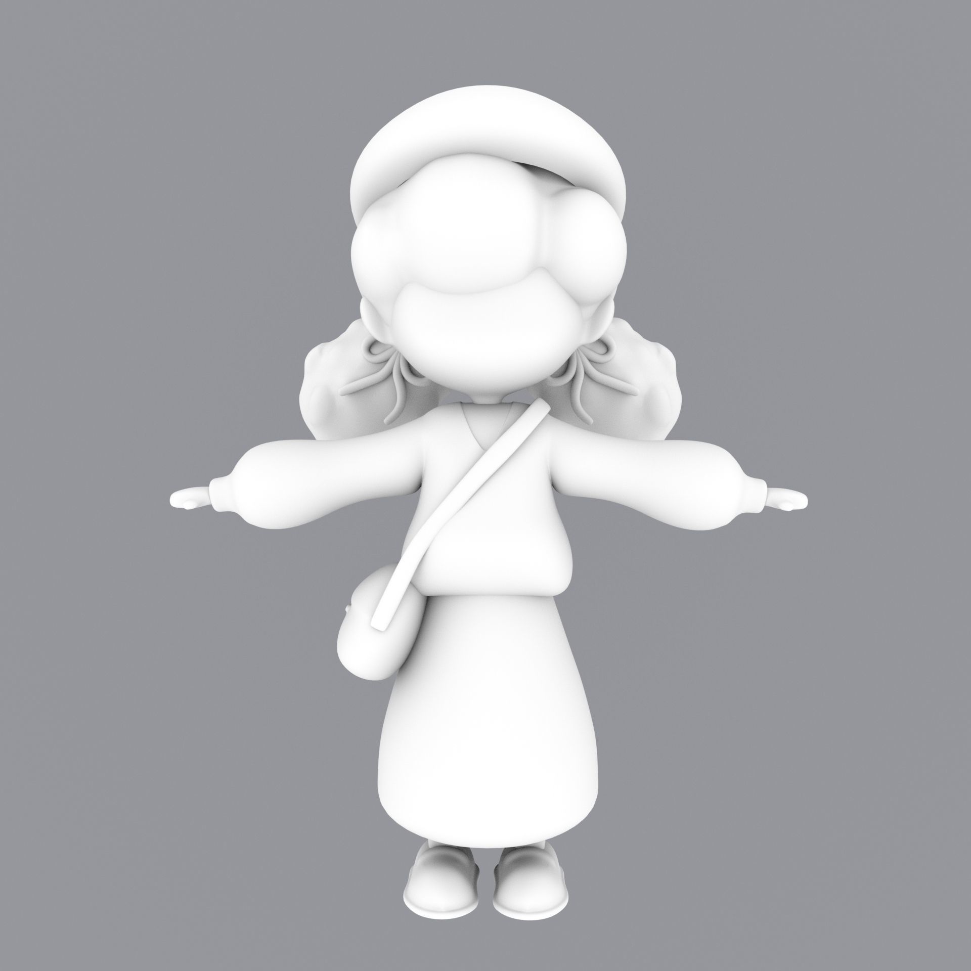 3D model Cute Chibi Girl VR / AR / low-poly | CGTrader
