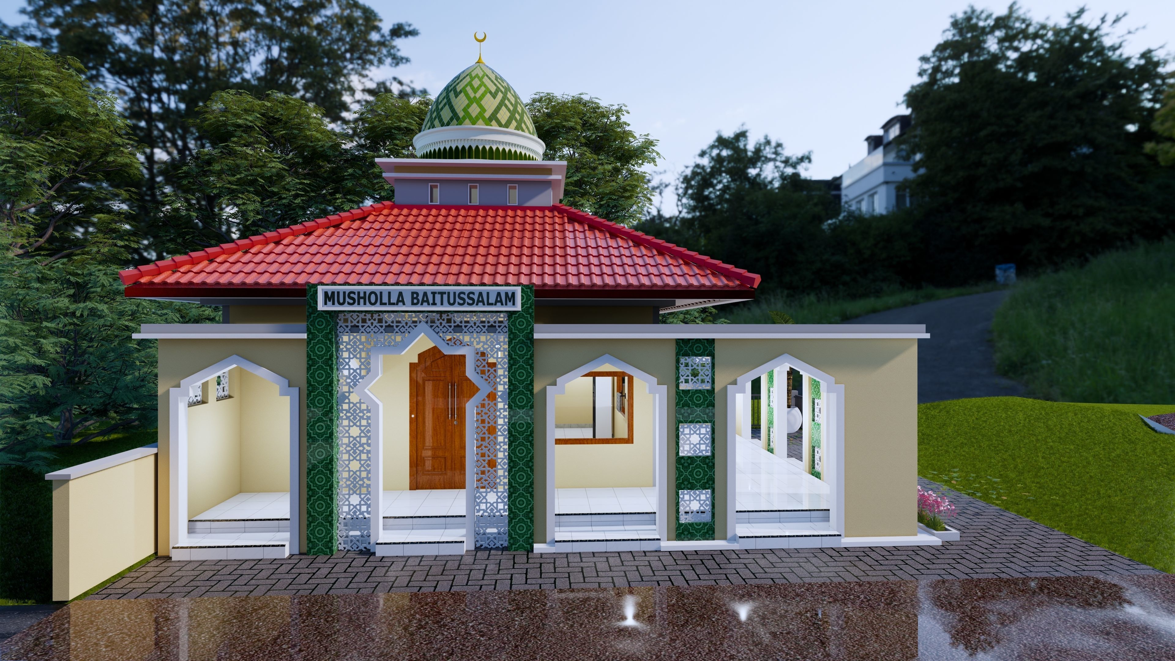 3D model little Mosque or mushola islam prayer room VR / AR / low-poly ...