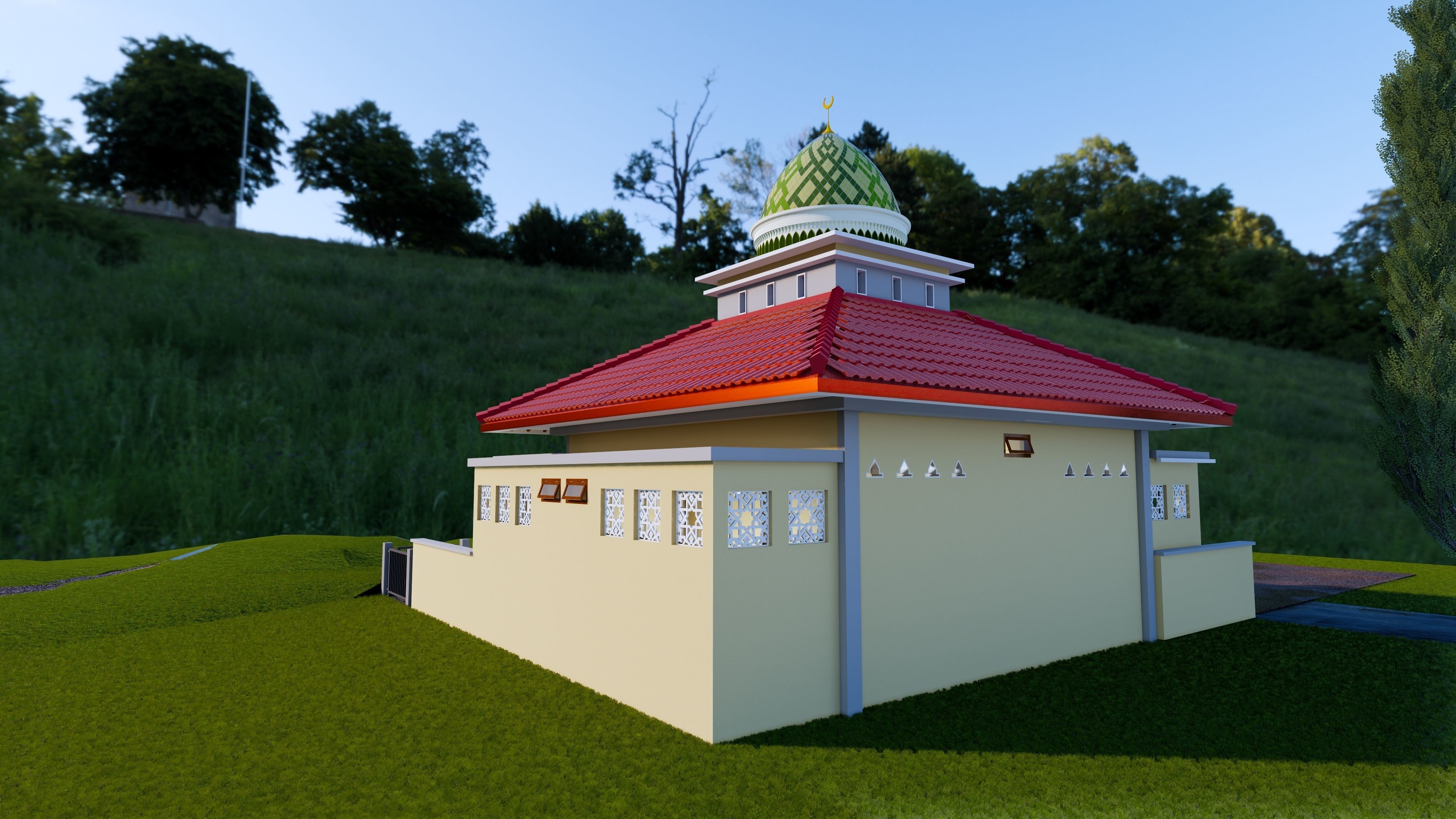 3D model little Mosque or mushola islam prayer room VR / AR / low-poly ...