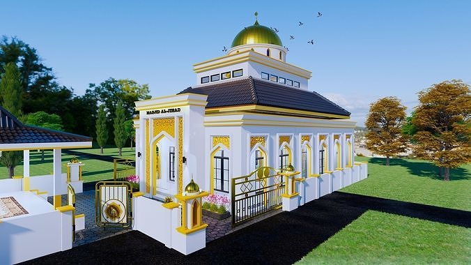 3D model Luxury Islamic Mosque Prayer Room VR / AR / low-poly | CGTrader