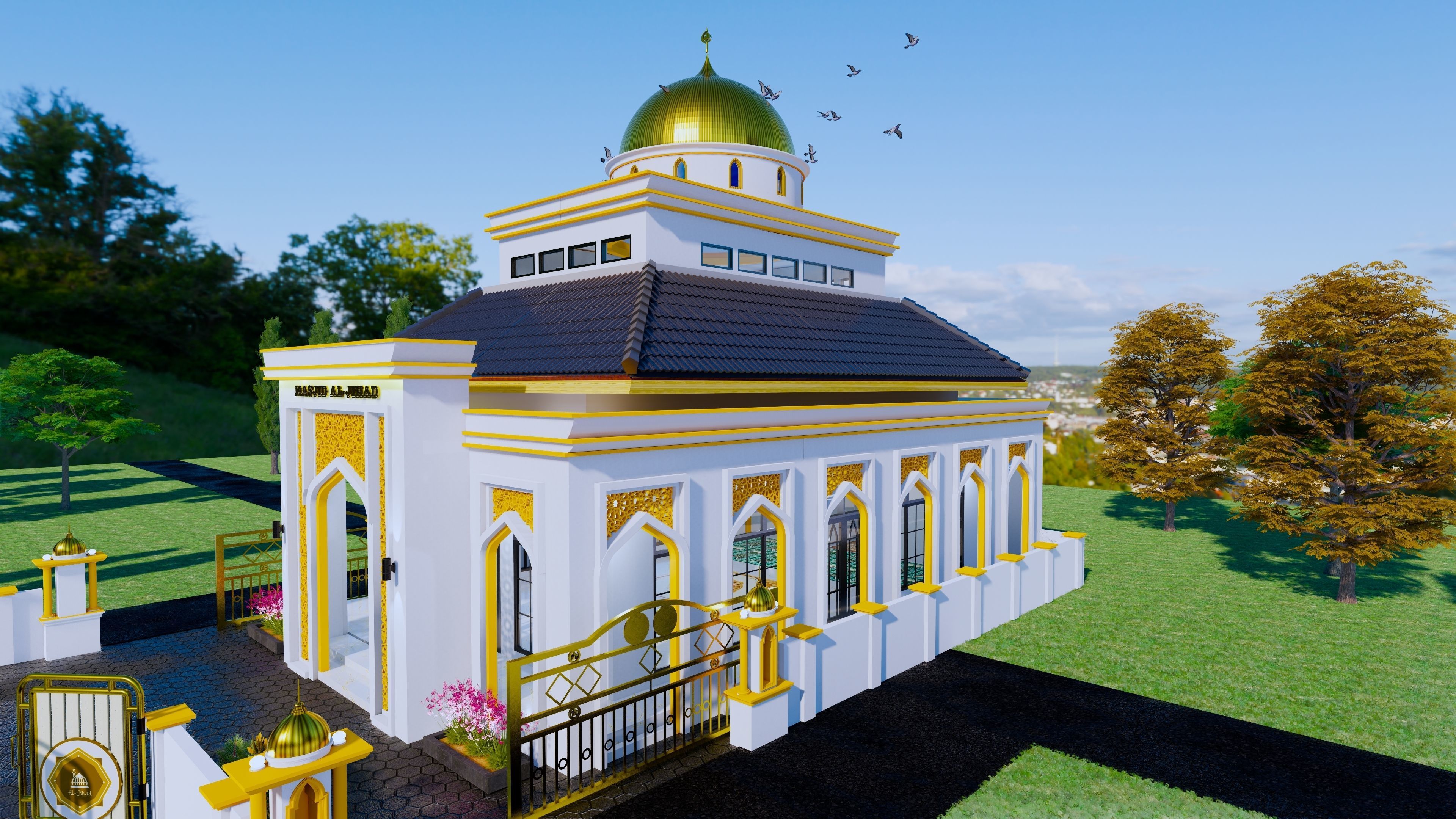 3D model Luxury Islamic Mosque Prayer Room VR / AR / low-poly | CGTrader