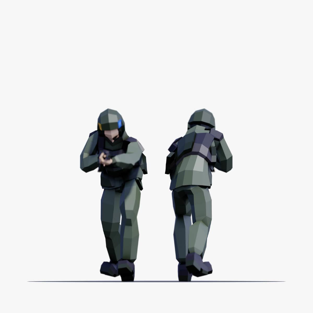 3D model Special Forces Soldiers - Animated and Rigged VR / AR / low ...