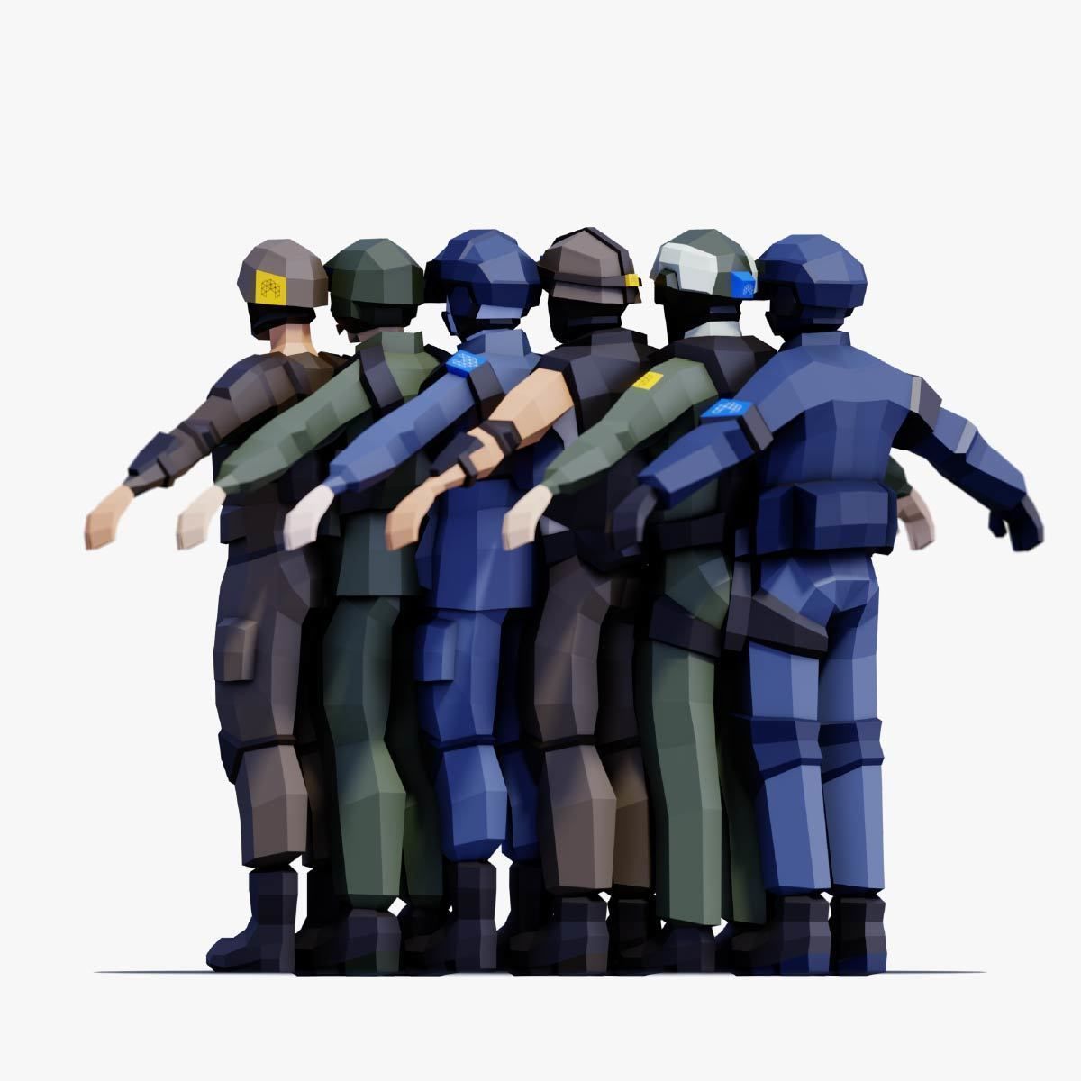 3D model Special Forces Soldiers - Animated and Rigged VR / AR / low ...