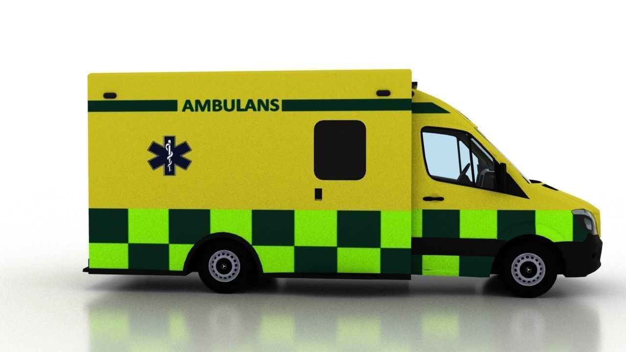 Mercedes Benz Sprinter 2015 Truck Sweden Ambulance 3D model | CGTrader