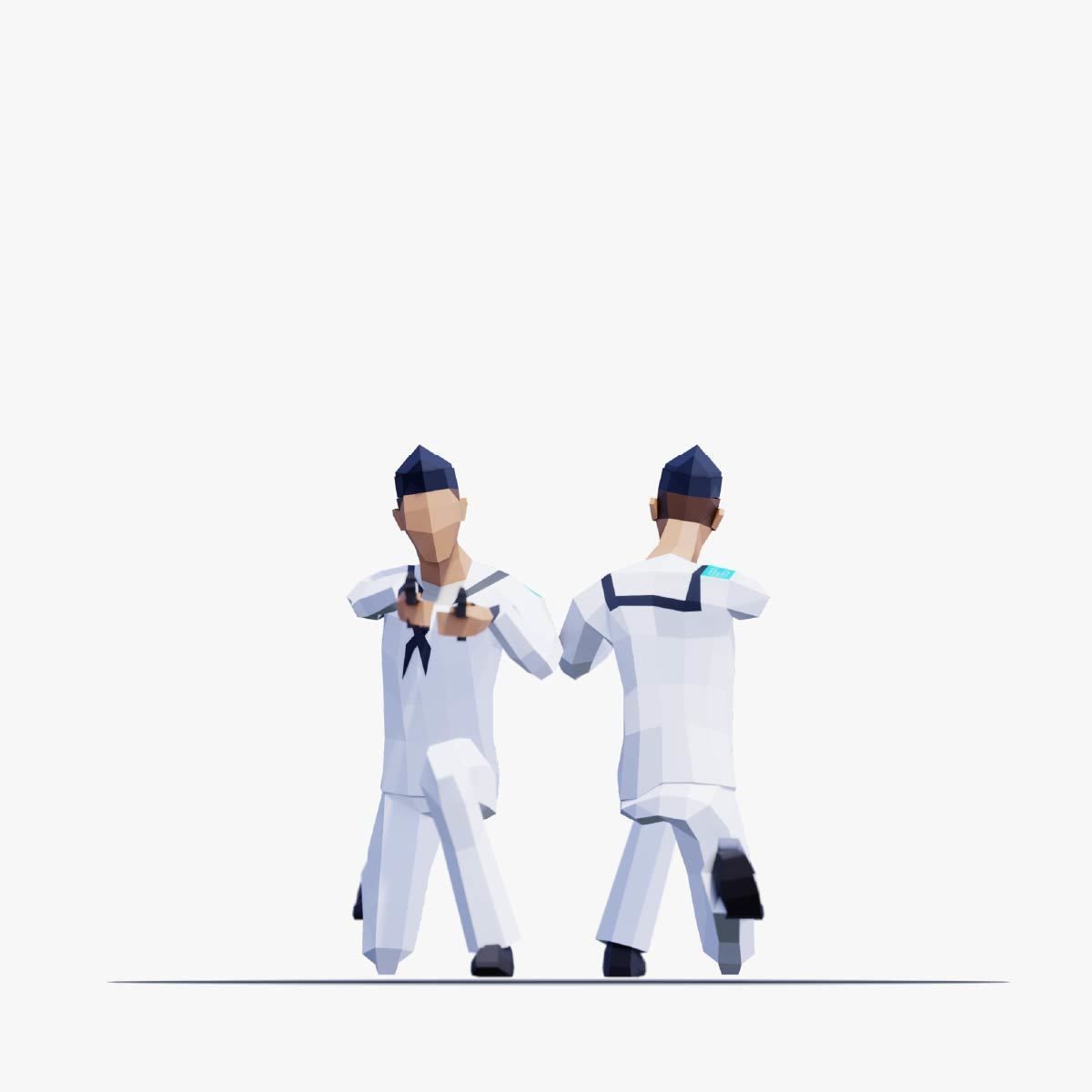 3D model Naval Forces Soldiers - Animated and Rigged VR / AR / low-poly ...