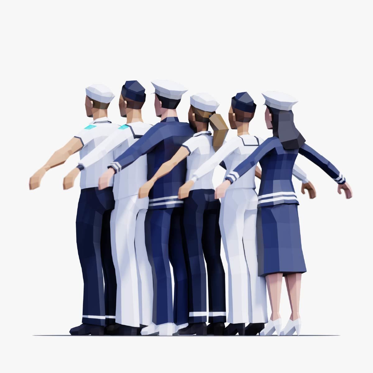3D model Naval Forces Soldiers - Animated and Rigged VR / AR / low-poly ...