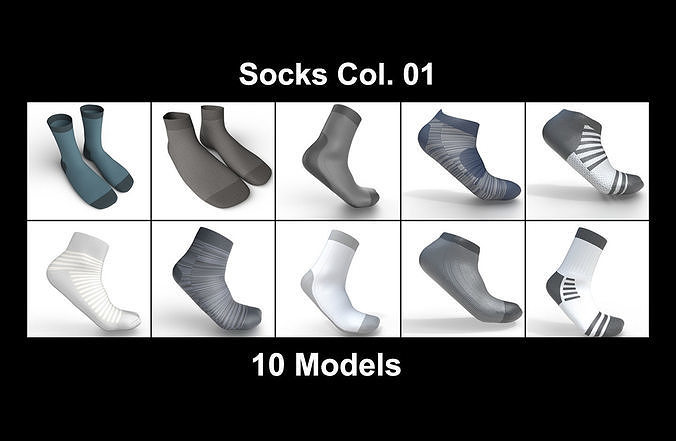 Socks Collection 01 - 10 models VR / AR / low-poly | CGTrader