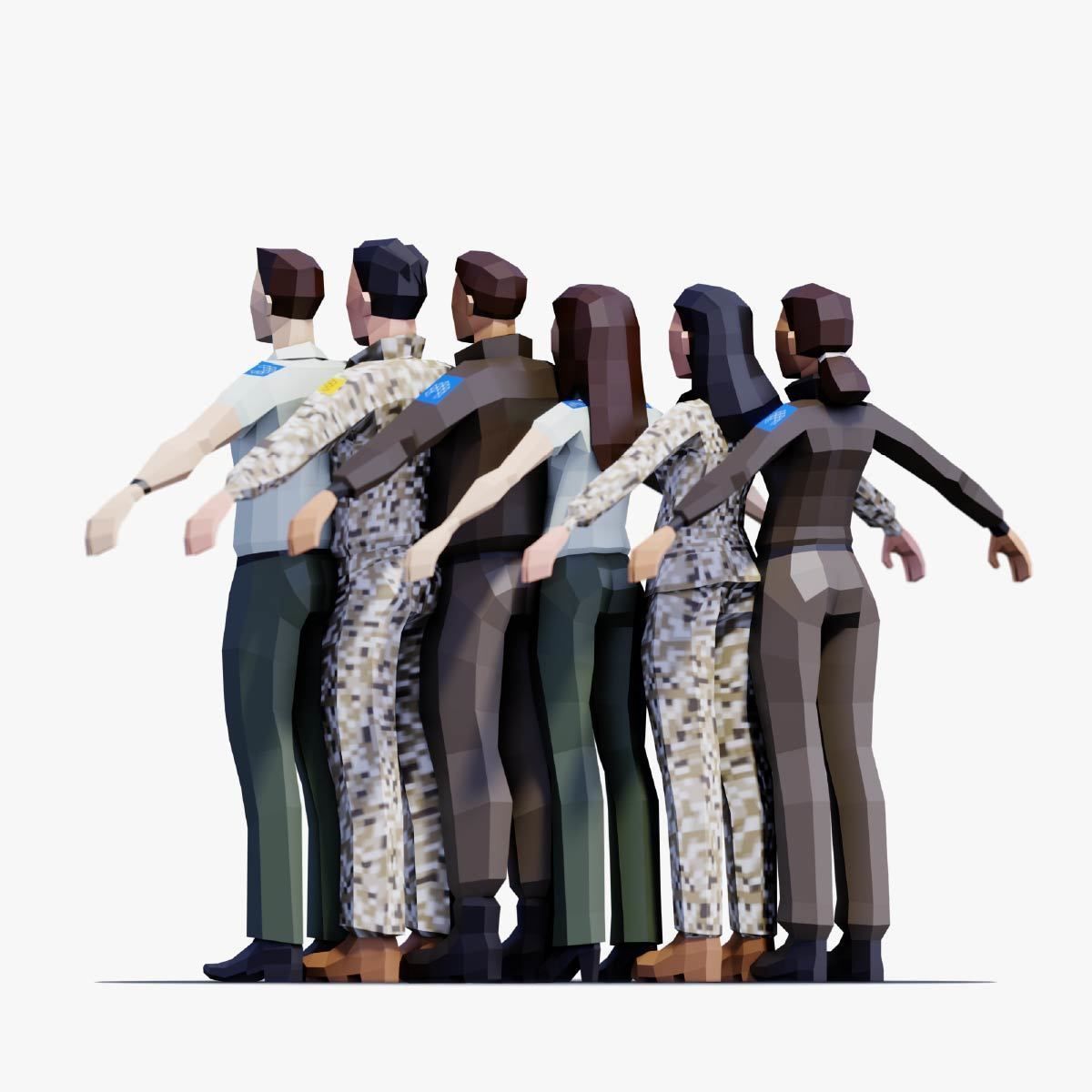 3D model Air Force Soldiers - Animated and Rigged VR / AR / low-poly ...