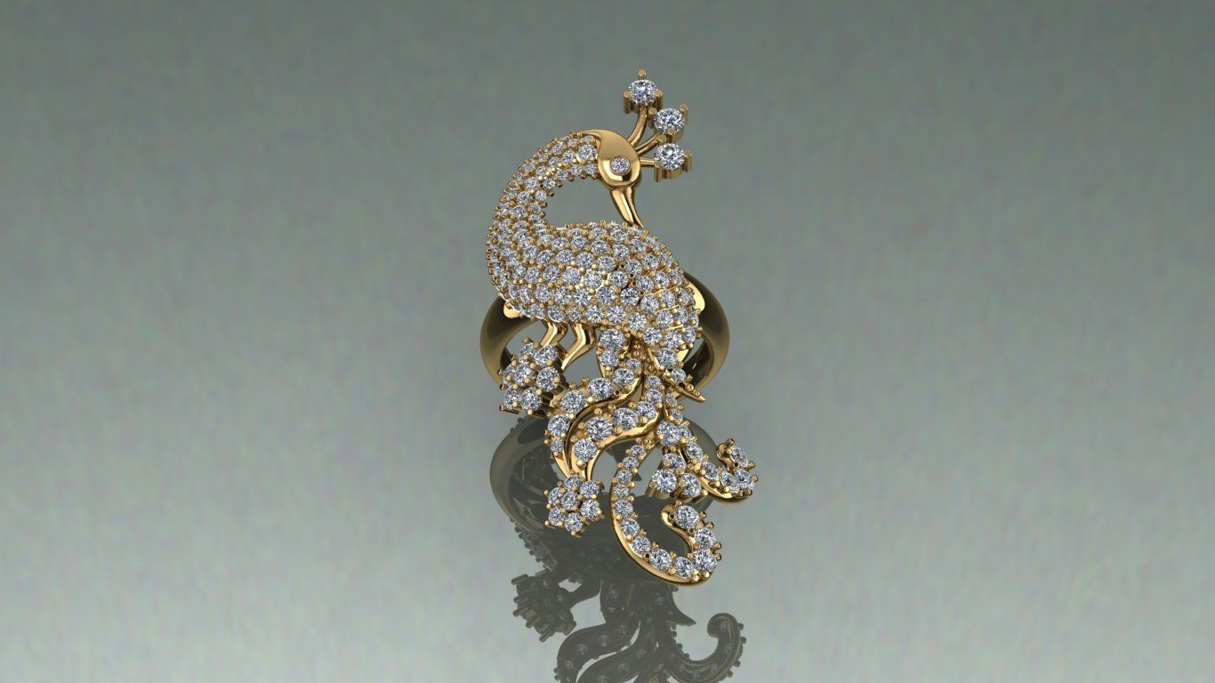 Ring Peacocks 3D model 3D printable | CGTrader