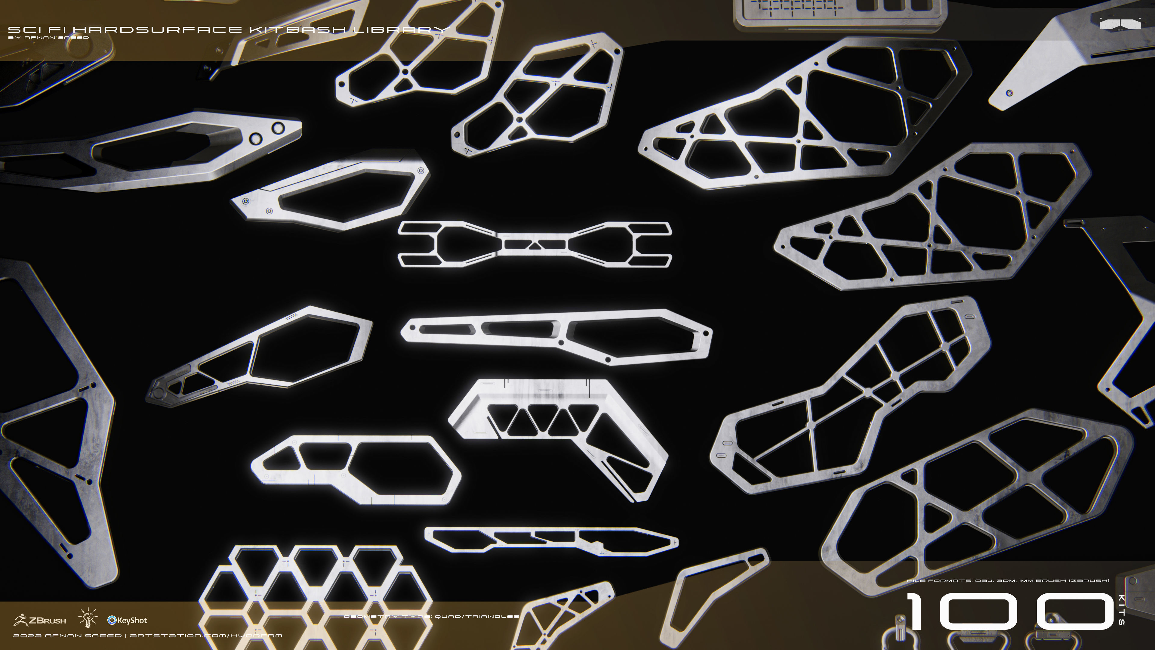 SCI-FI Hard Surface Kitbash Library for Mech Design - 100 Assets 3D model | CGTrader