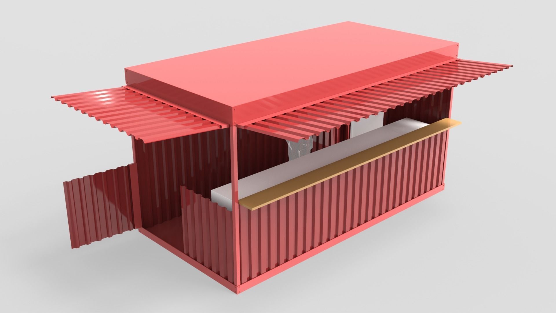 Large Container Kiosk 3D model | CGTrader