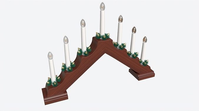 Advent 7-light Candlestick Arc 01 3D model | CGTrader