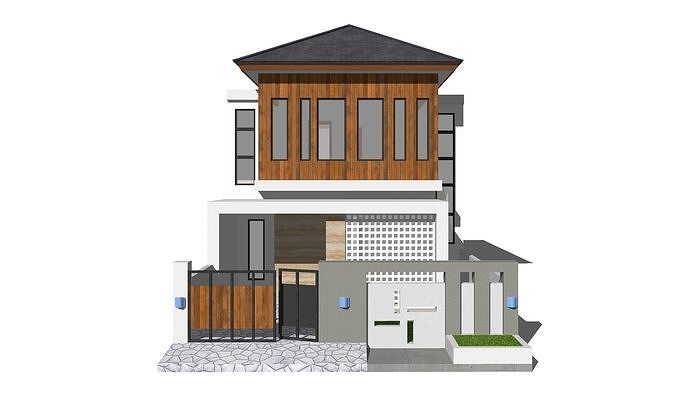 Tropical minimalist residential design 8 3D model | CGTrader