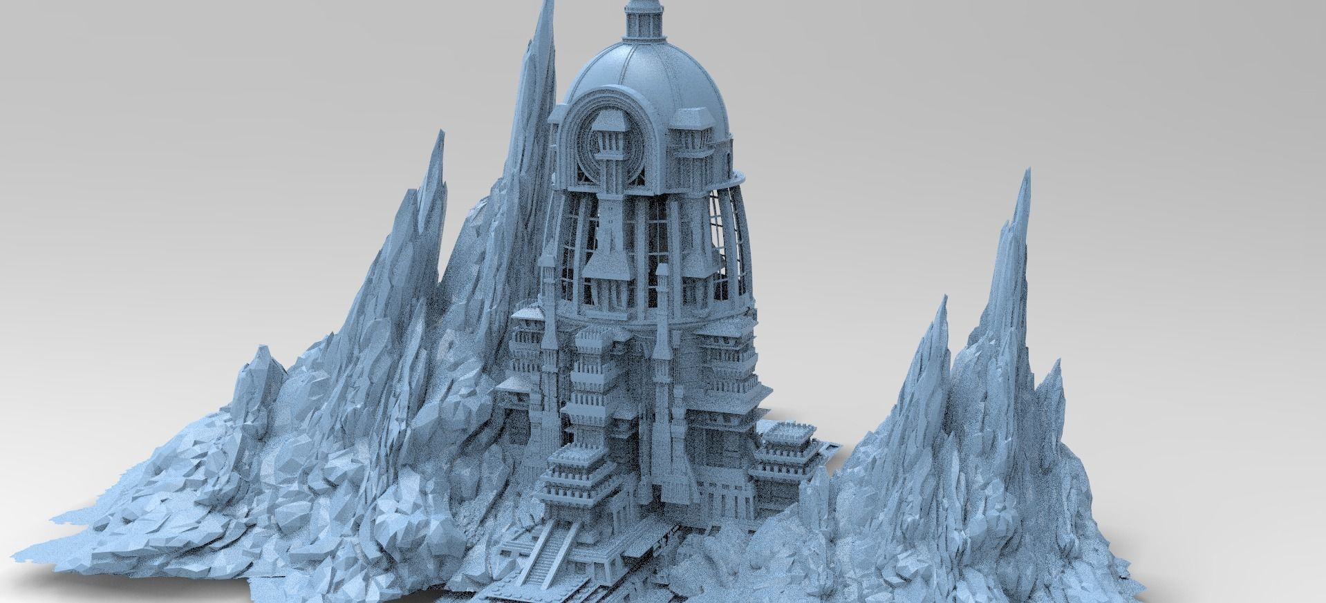Philistine empire Towers Cliffs 3D model | CGTrader