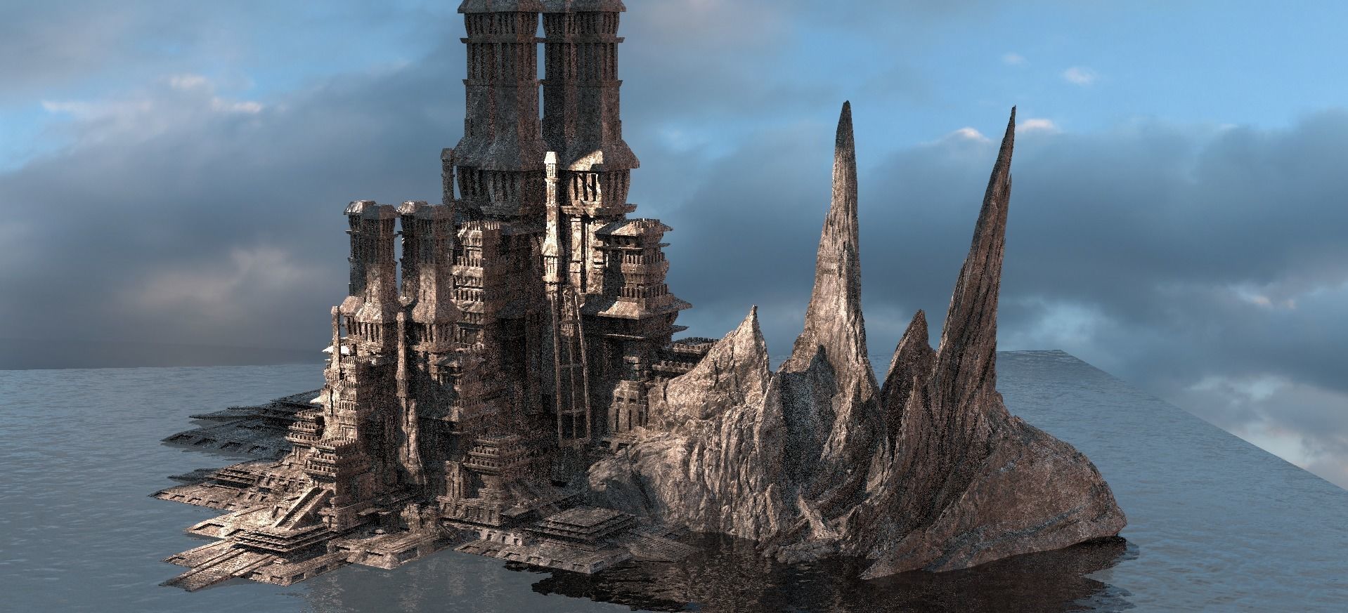 Philistine Empire City Cliff Ruins 3D model | CGTrader