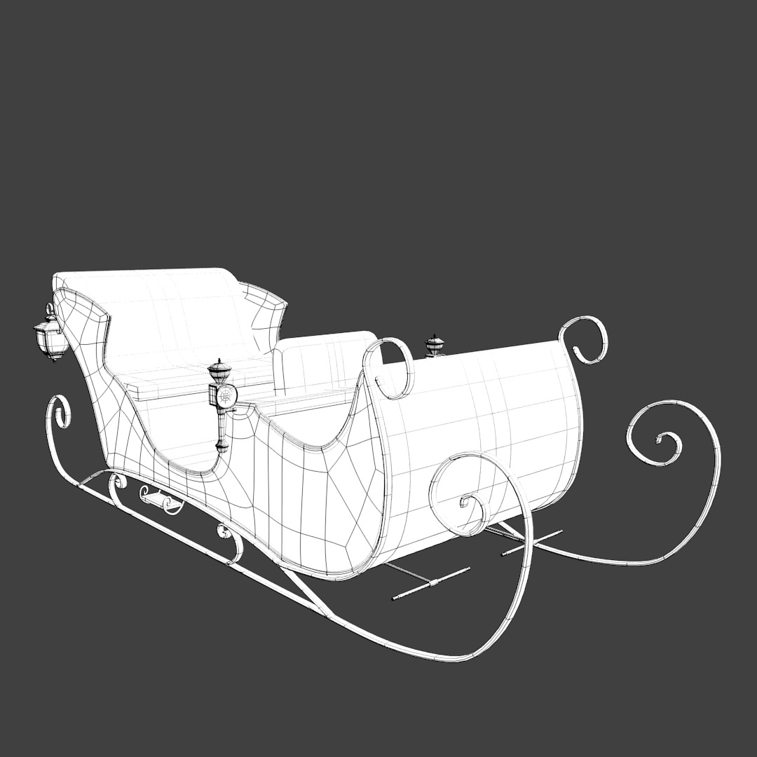 Santa Sleigh 3D model | CGTrader