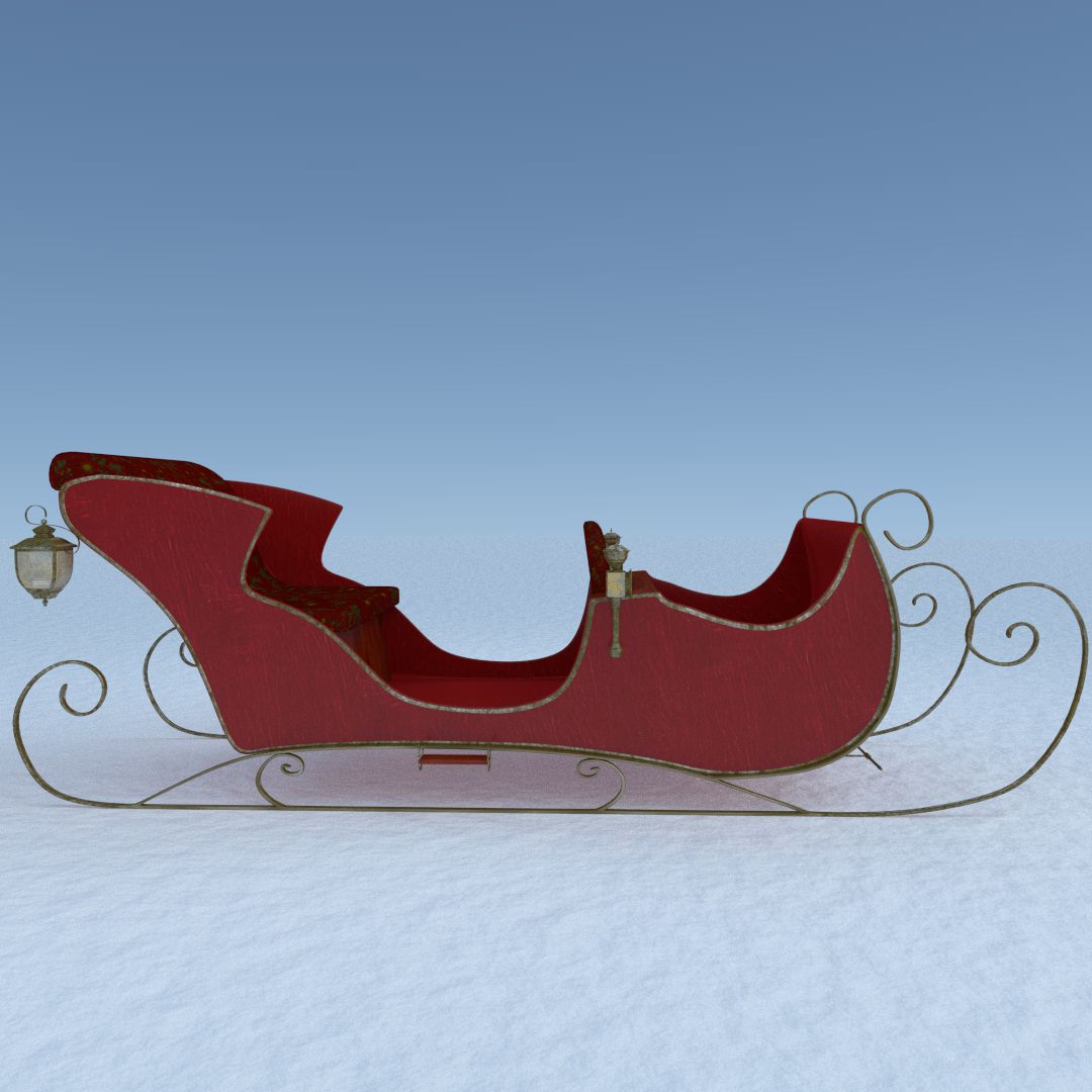 Santa Sleigh 3D model | CGTrader