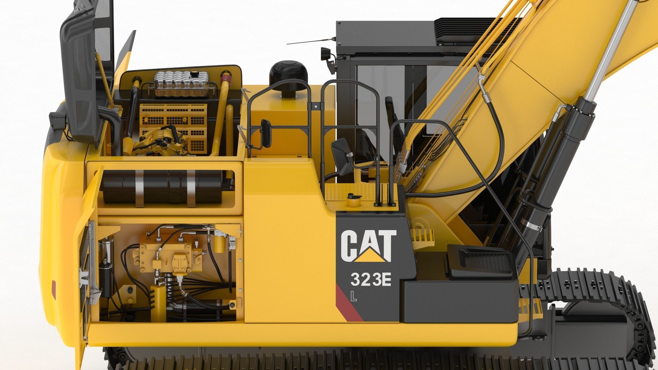 CAT 323 EL Medium Excavator 3D model | CGTrader