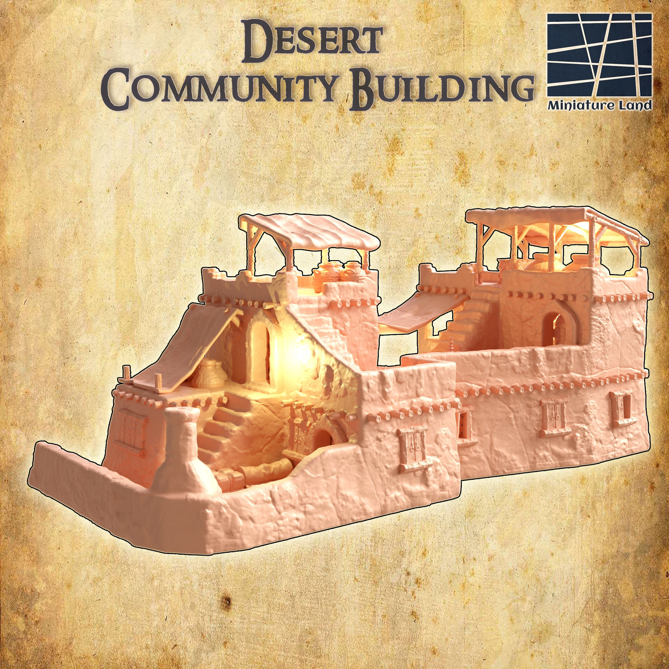 Desert Community Building Tabletop Terrain 28 MM 3D model 3D printable ...