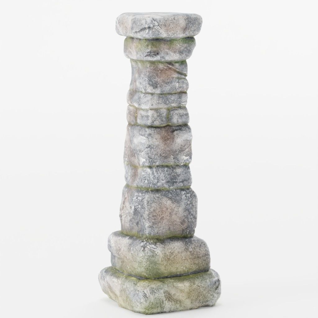 3D model Ancient Stone Pillar - Low-Poly Game-Ready VR / AR / low-poly | CGTrader