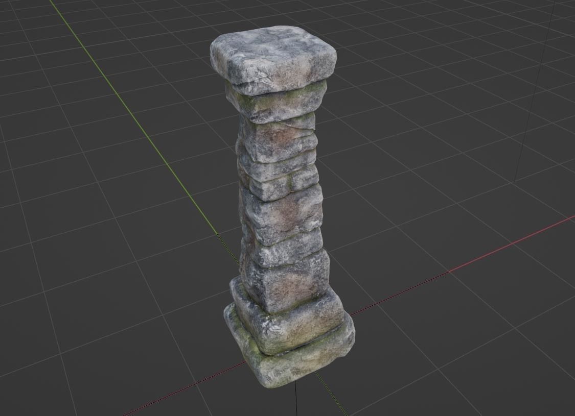3D model Ancient Stone Pillar - Low-Poly Game-Ready VR / AR / low-poly | CGTrader