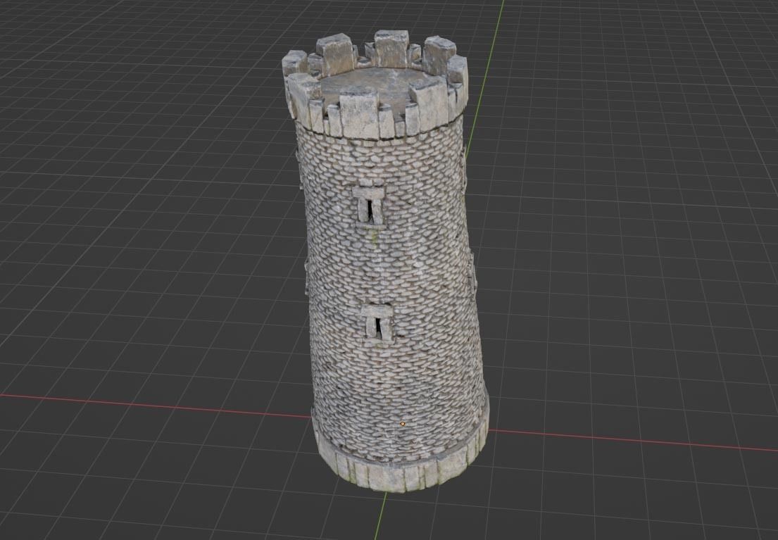 3D model Castle Turret - Stone Embattlement Tower - Fortress Model VR ...
