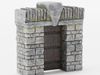 3D model Medieval Door or Castle Gate Low-poly Rock Game-ready Model VR ...