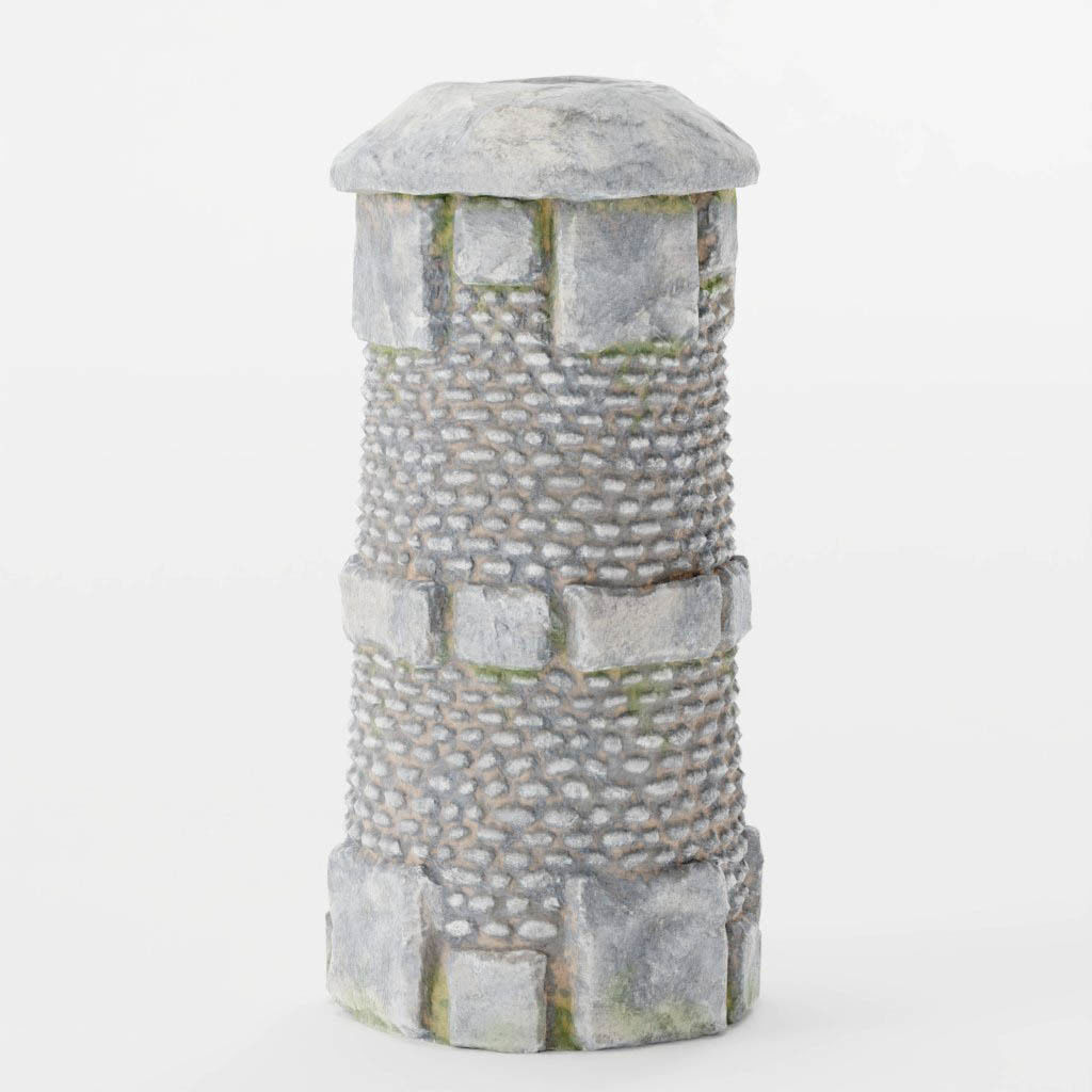 3D model Medieval Stone Pillar - low-poly game-ready model asset VR ...