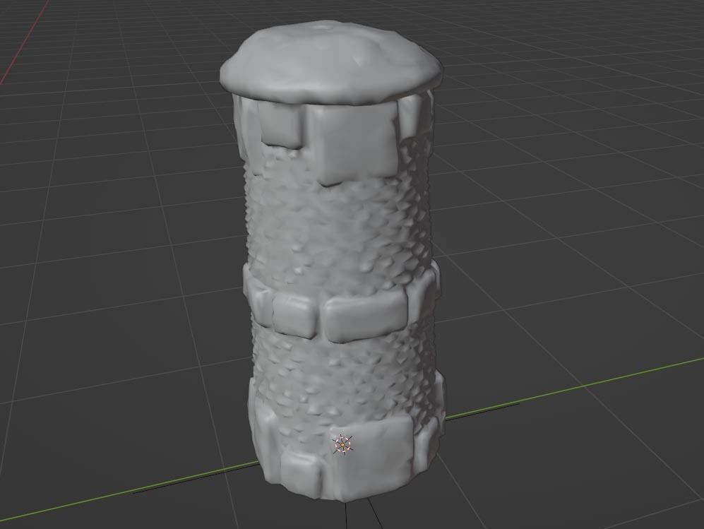 3D model Medieval Stone Pillar - low-poly game-ready model asset VR ...